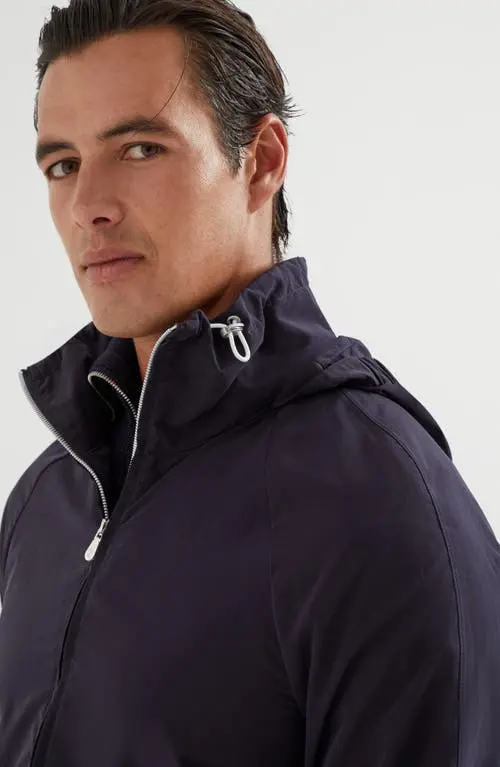 Brunello Cucinelli Water-Resistant Microfiber Jacket - Navy Blue